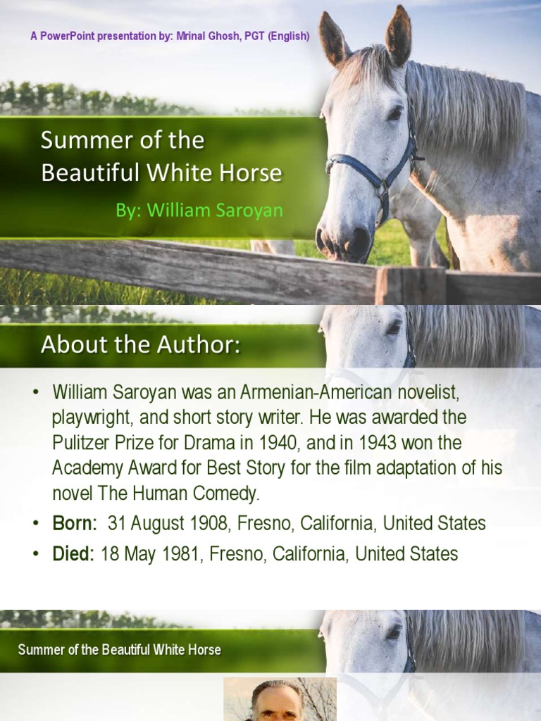 Summer of The Beautiful White Horse: By: William Saroyan | PDF