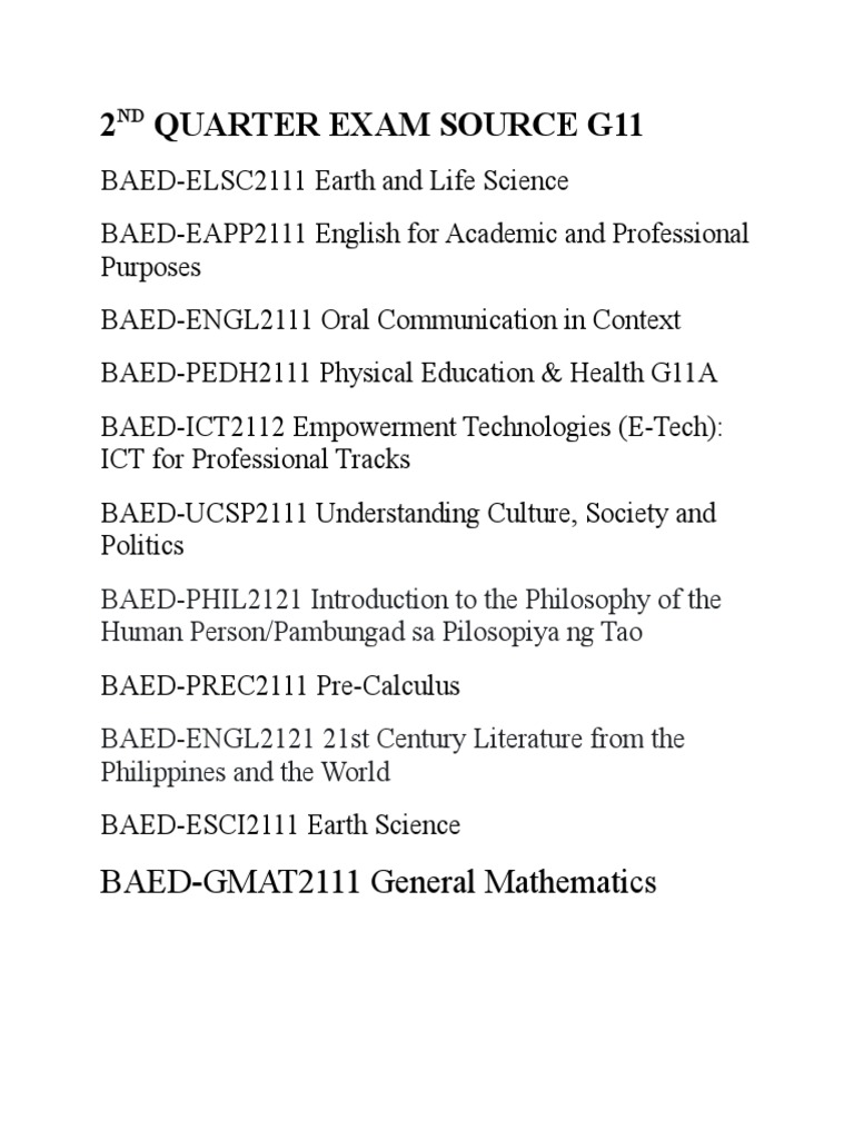 2nd Quarter Exam Source g11 | PDF | Gene | Genetics