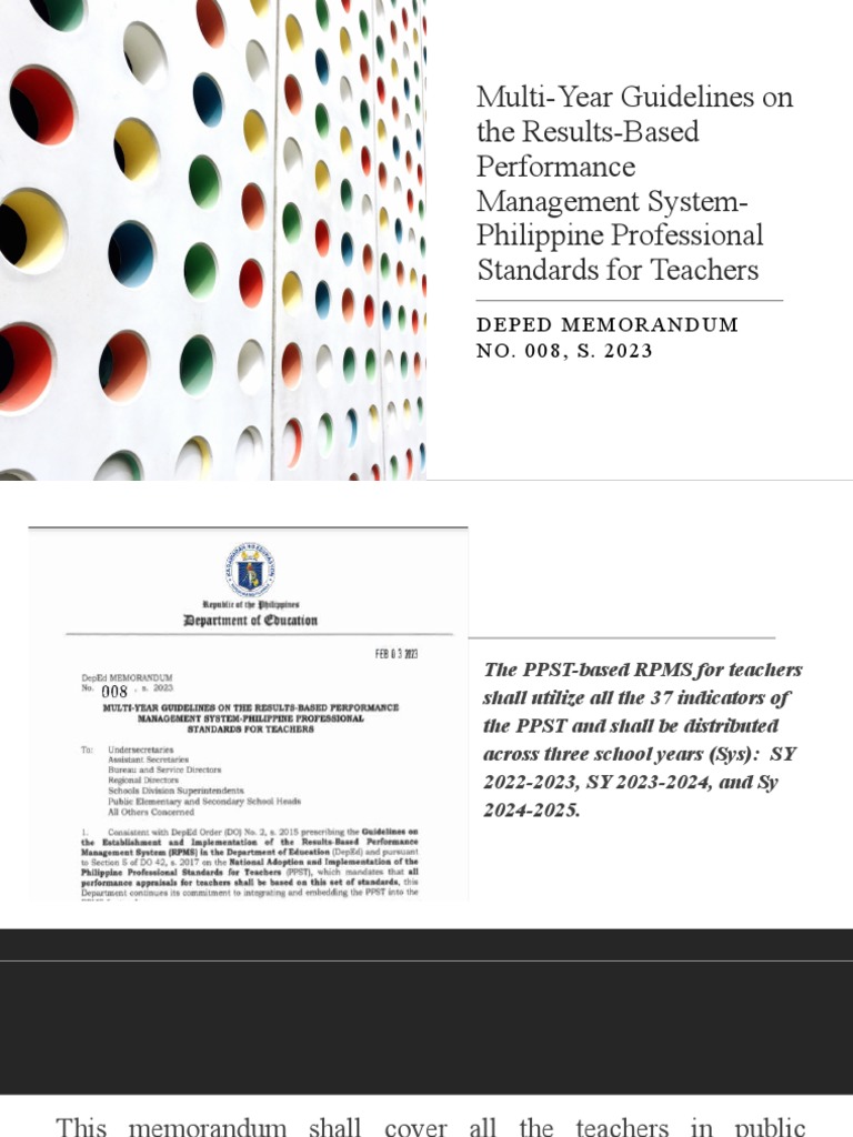 Multi Year Guidelines On The Results Based Performance Management ...