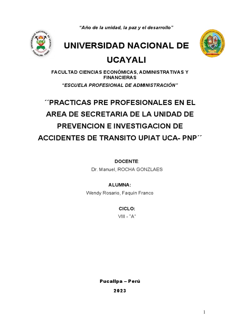 INFORME FINAL PPP-2023 - UNU - Ok4 | PDF | Gestión de recursos humanos | Policía