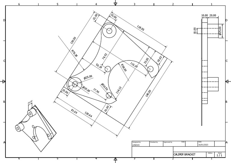 Caliper Bracket Specifications Document | PDF