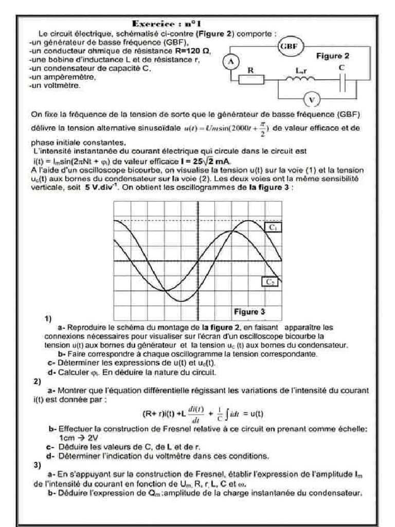Exercices Corrigés RLC Forcé | PDF