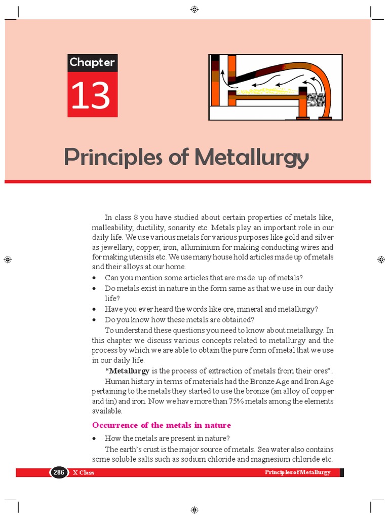 Principles of Metallurgy for Class 10 | PDF | Corrosion | Rust