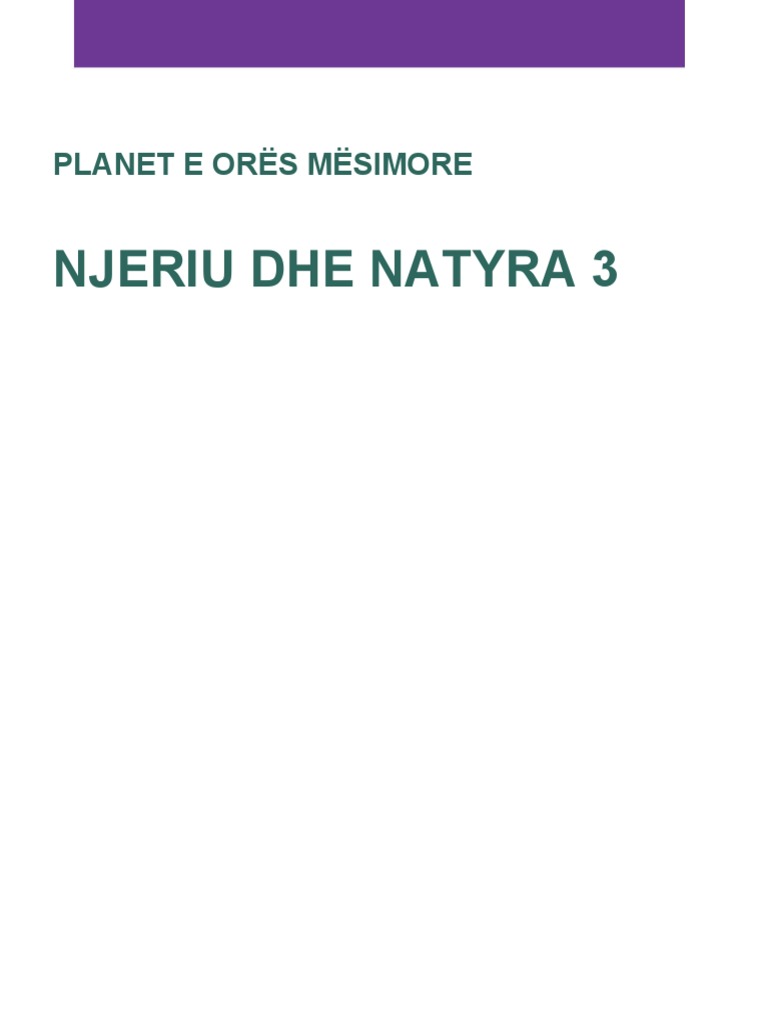 Planet E Ores Mesimore Njeriu Dhe Natyra 3 Pdf