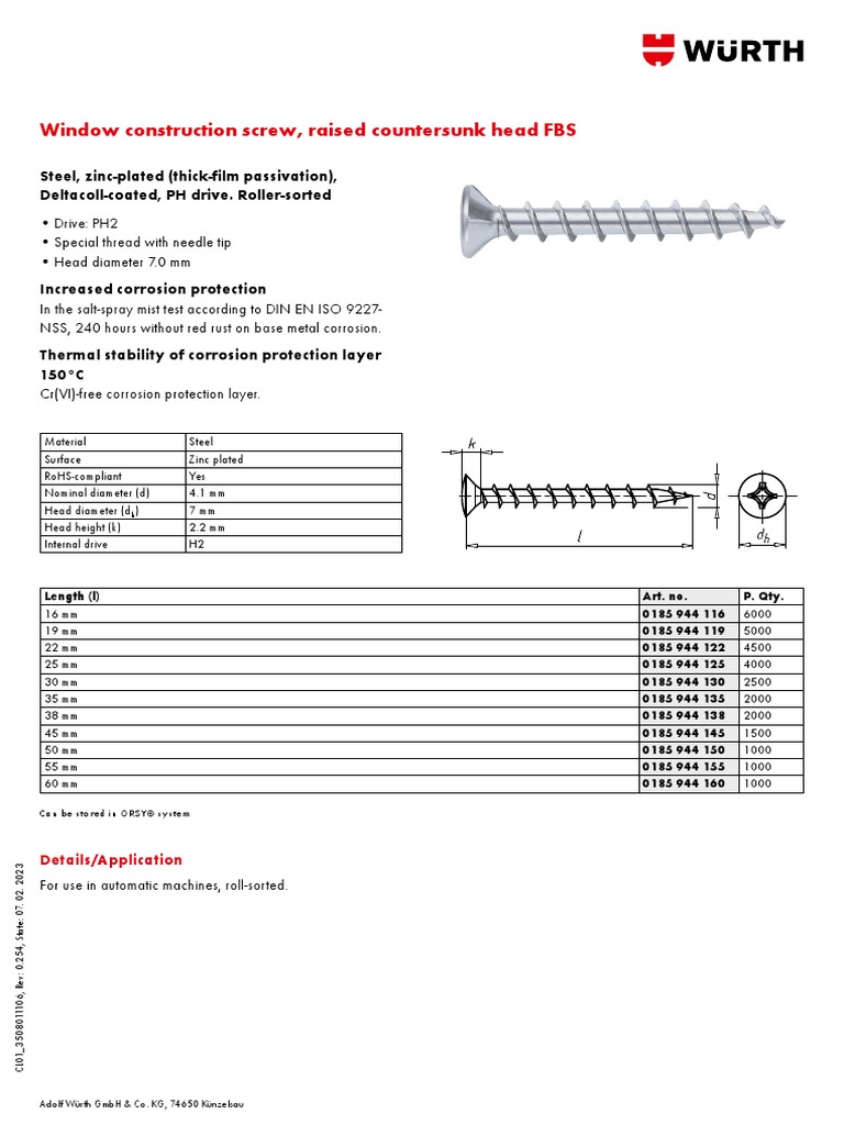 Screw For Use in Windows | PDF | Corrosion | Physical Sciences