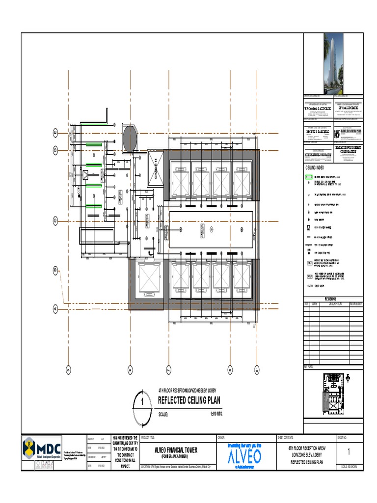4TH Floor Low Zone Elev Lobby RCP | PDF | Makati | Office Work