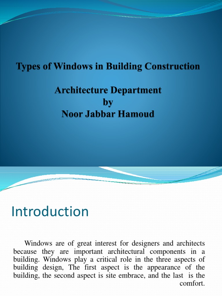 Types of Windows in Building Design | PDF | Window | Glass Art