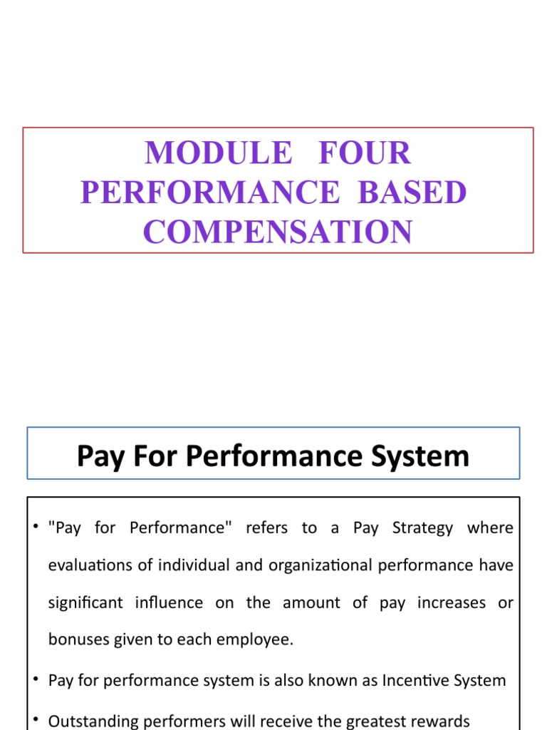 Performance Based Pay | PDF | Incentive | Employment
