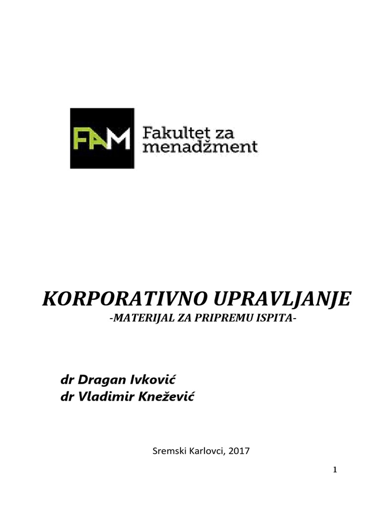 Korporativno Upravljanje | PDF