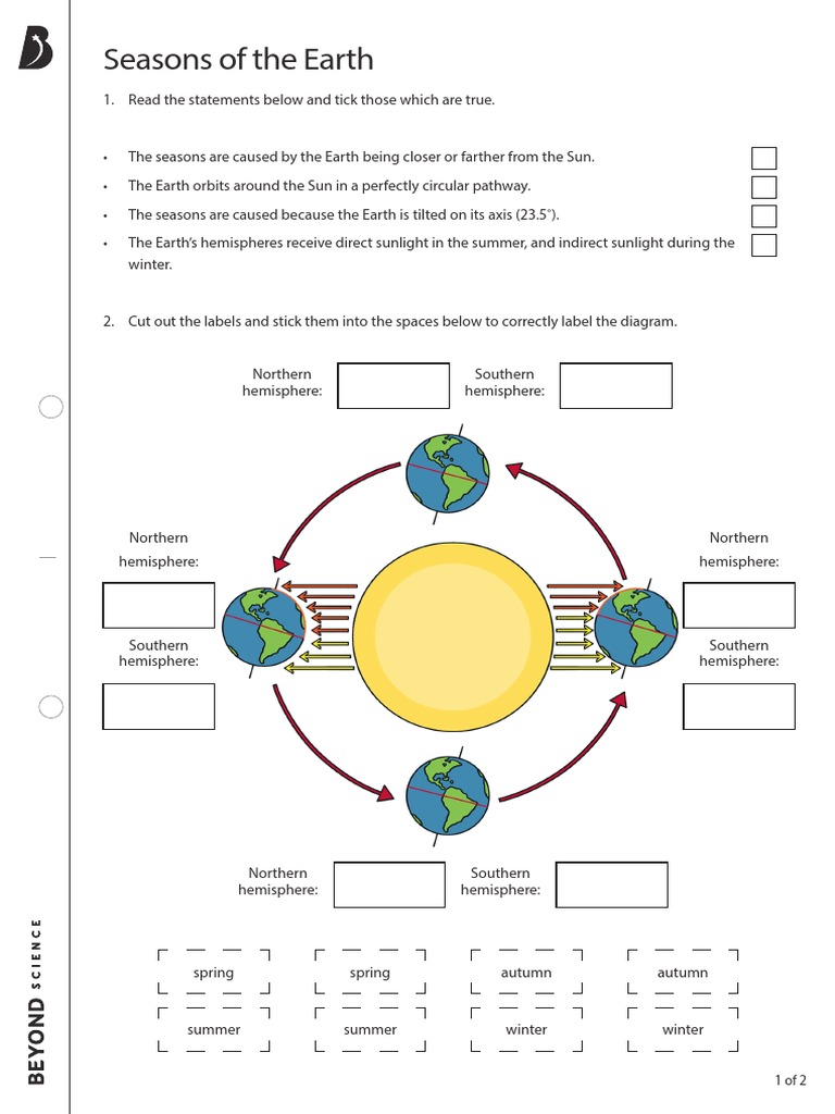 Seasons of The Earth Cut and Stick Foundation | PDF | Earth | Sun