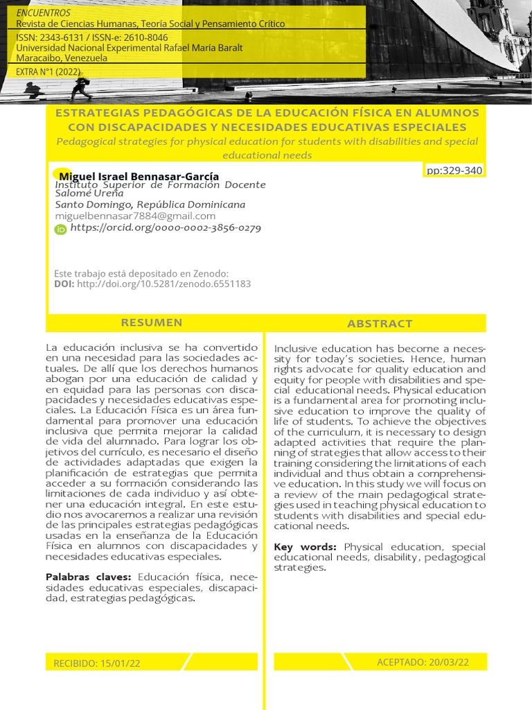 Estrategias Pedagógicas de La Educación Física en Alumnos Con ...