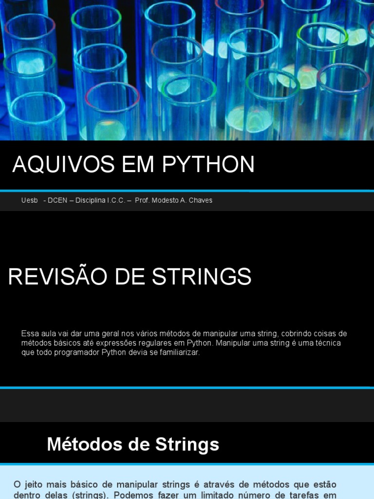 Aquivos em Python | PDF | Arquivo de texto | Python (linguagem de ...