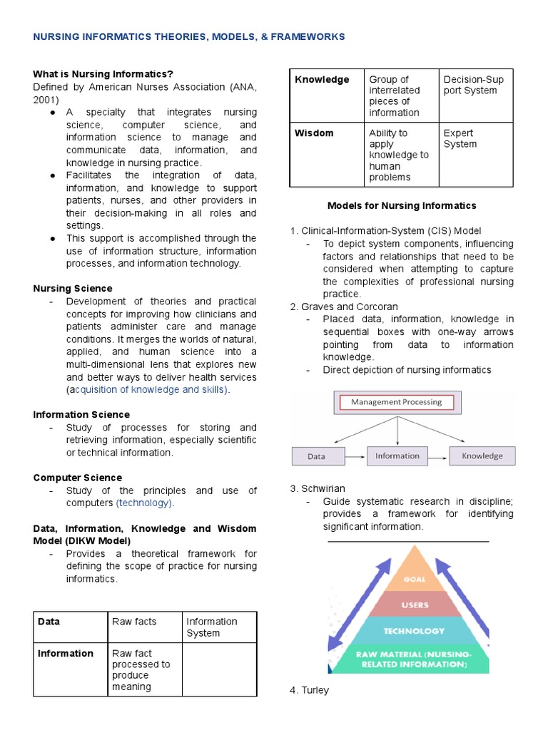 Nursing Informatics Framework | PDF | Information | Computer Science