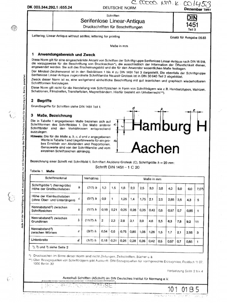 DIN 1451 Teil3 (12 1987) XXX | PDF