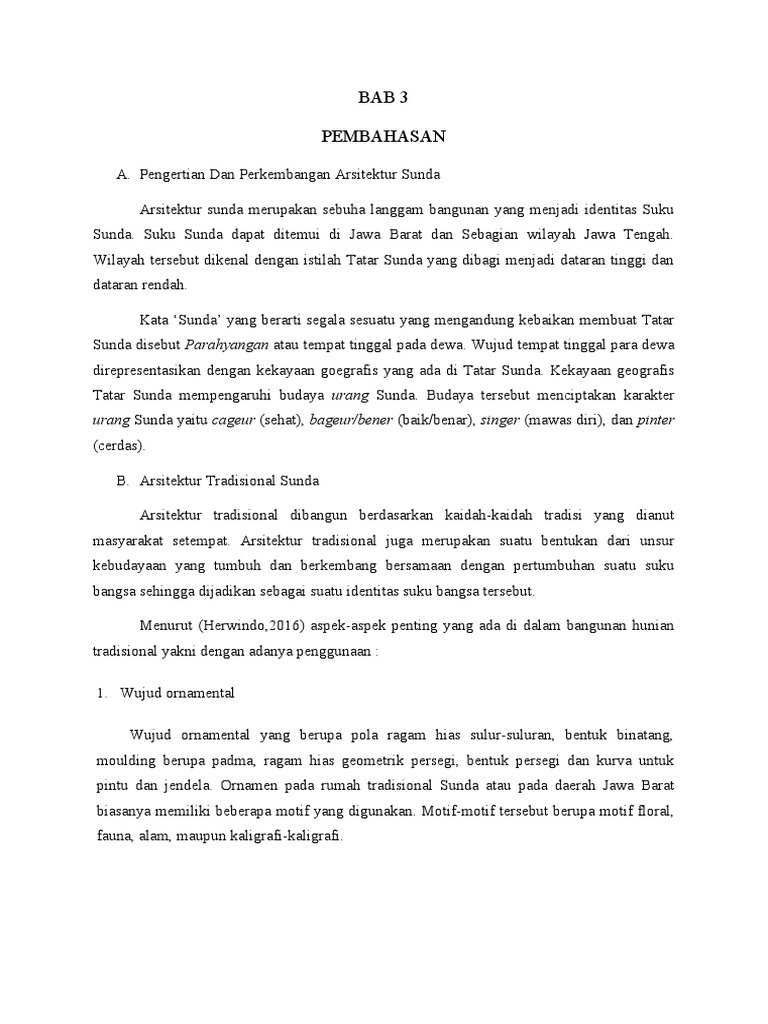 Bab 3 Pembahasan Arsitektur Sunda | PDF