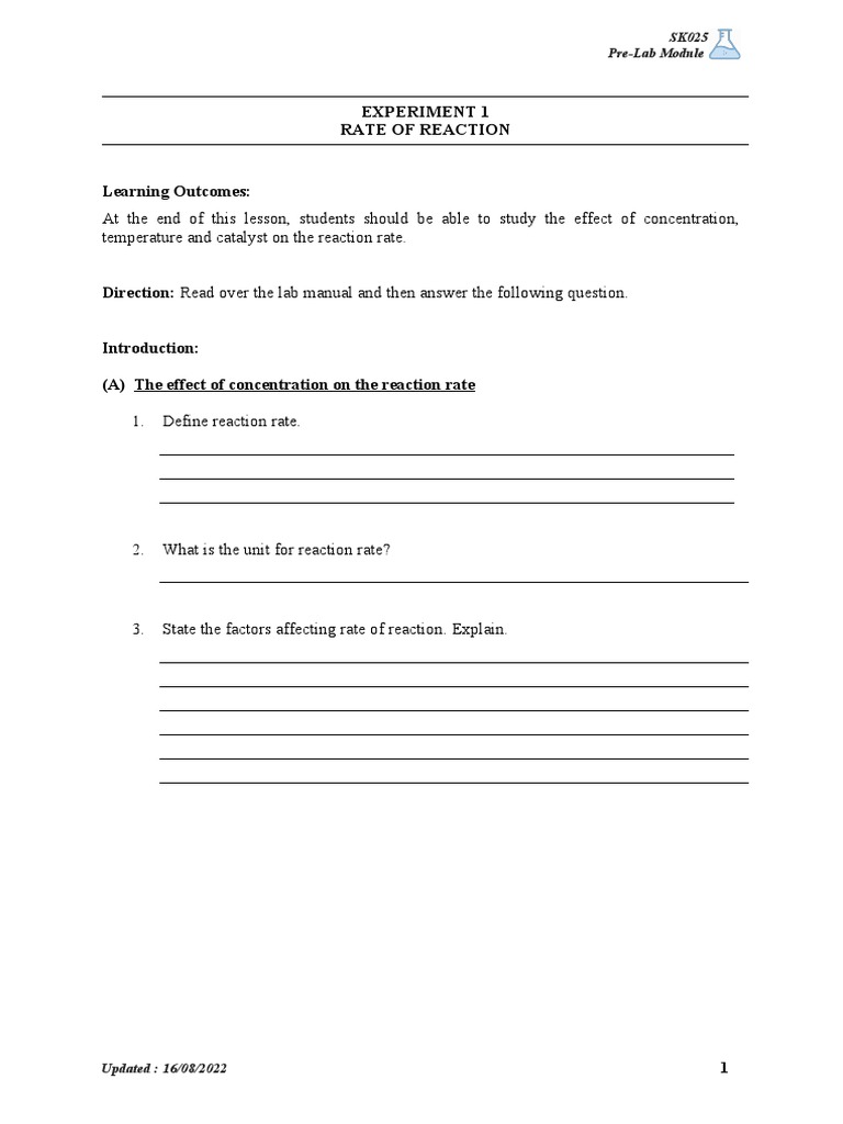 Understanding Reaction Rates: An Analysis of Factors Affecting the Rate ...