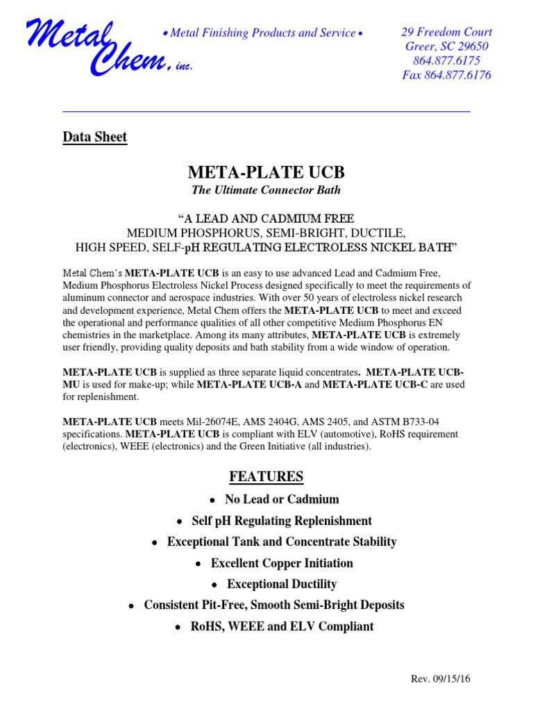Meta Plate Ucb Tds | PDF | Hydrochloric Acid | Titration