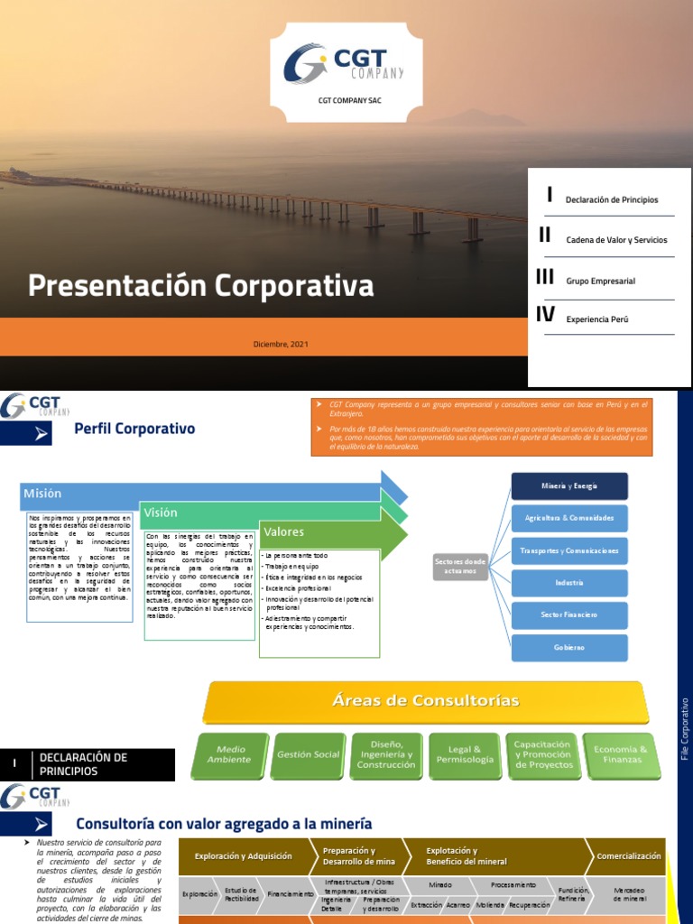 Presentación corporativa de CGT Company SAC, un grupo empresarial ...