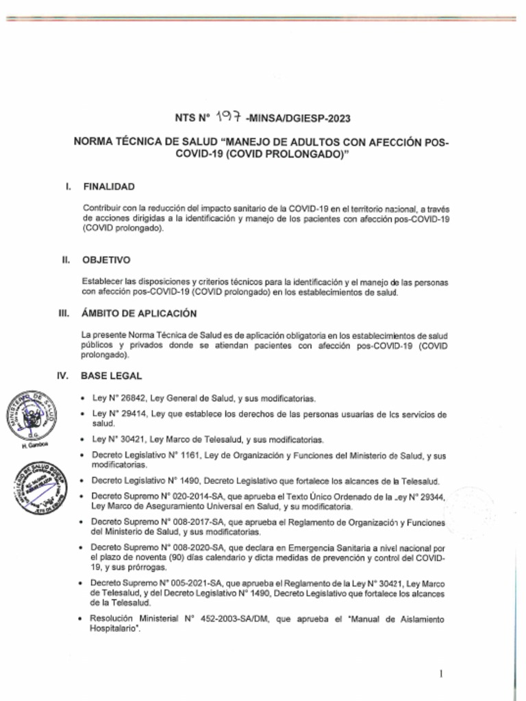 Norma Técnica MINSA | PDF