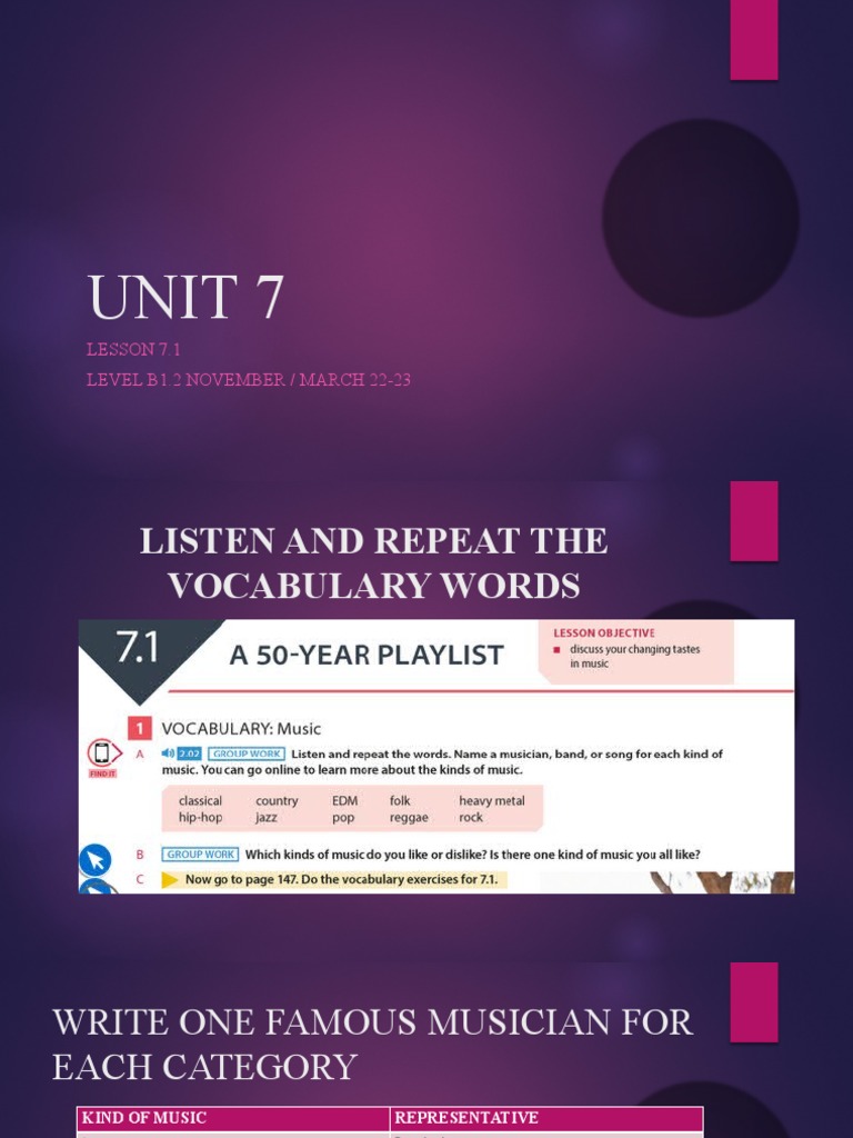 UNIT 7 Lesson 7.1 | PDF