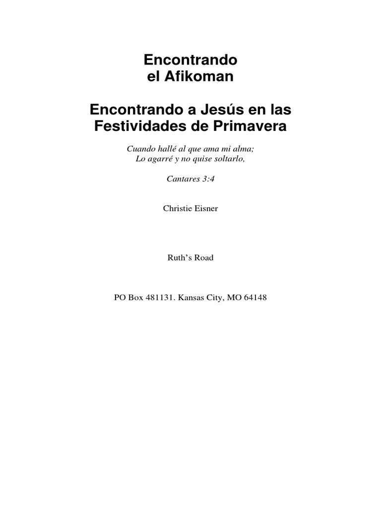 Encontrando El Afikoman en Las Festividades de Primavera | PDF | Jesús ...