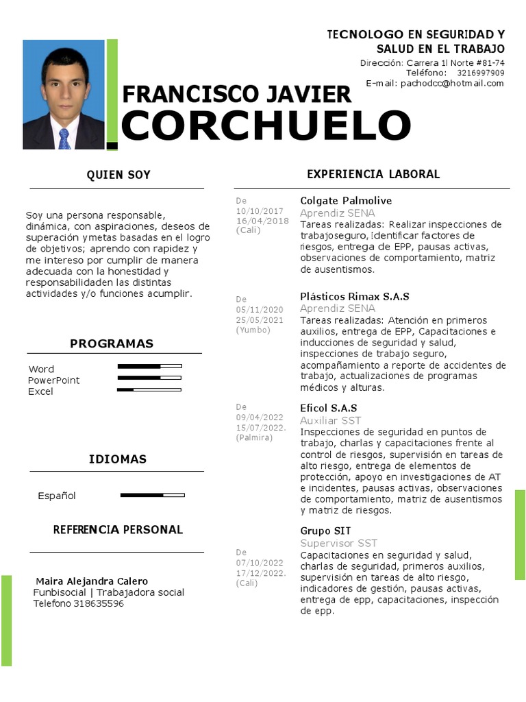 Hoja de Vida SST Francisco 2023 | PDF