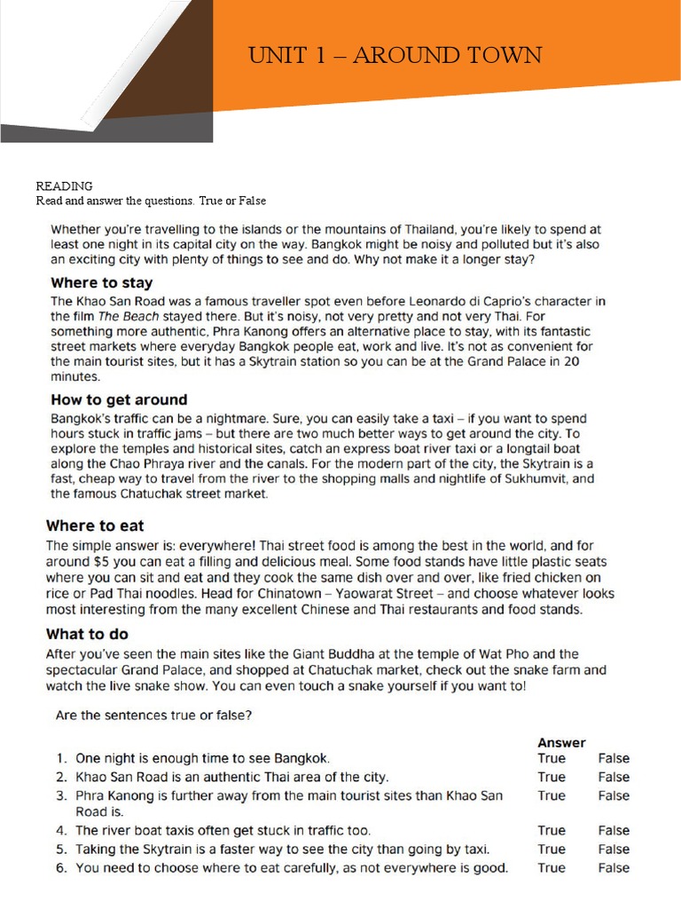 Amazing English 2 UNIT 1 AROUND TOWN | PDF | Language Mechanics | Grammar