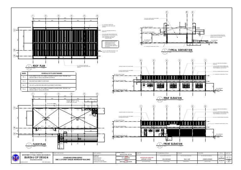 Typical Side Section: Standard Dpwh-Deped One (1) Storey Unique ...