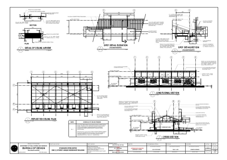 Spot Detail Elevation Spot Detailsection Detail of Ceiling Airvent ...