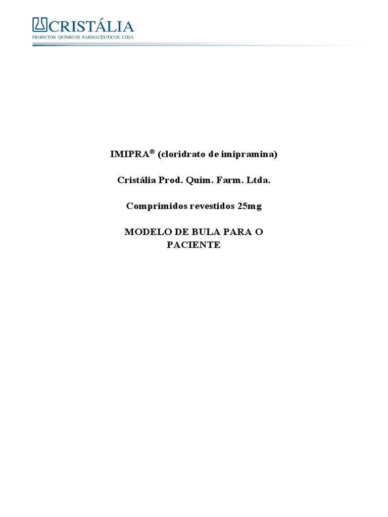 Bula Imipra Pac AR AM 31082017 | PDF | Depressão | Gravidez