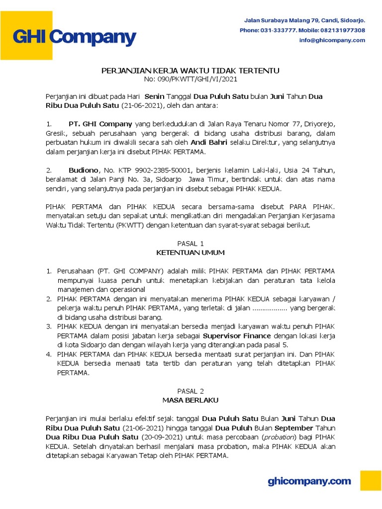 PKWTT (Sample) Format 03 (SAMPLE) | PDF