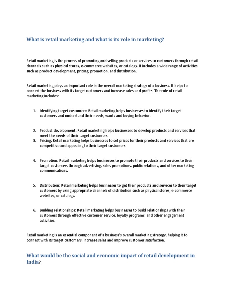 Previous Question Paper Answer of Retail Management | PDF | Retail ...