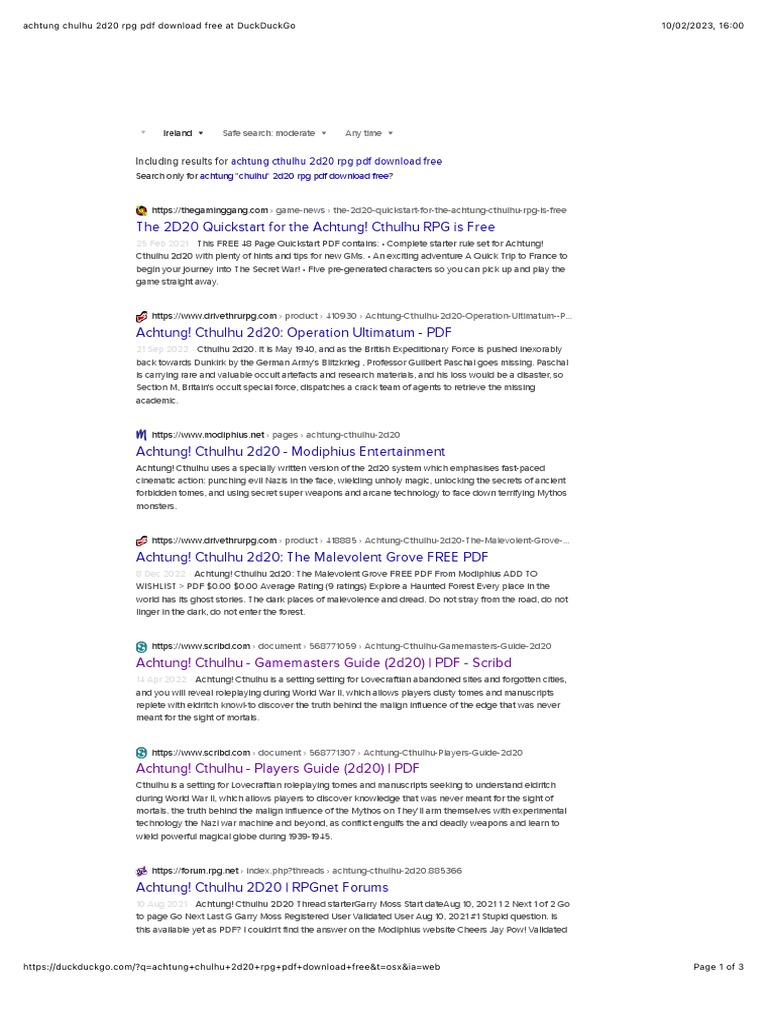 The 2D20 Quickstart For The Achtung! Cthulhu RPG Is Free | PDF | Cthulhu | Tabletop Role Playing ...