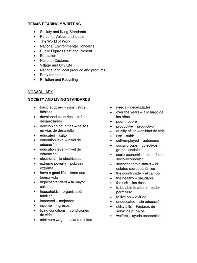 Vocabulary | PDF | Entorno natural | Naturaleza