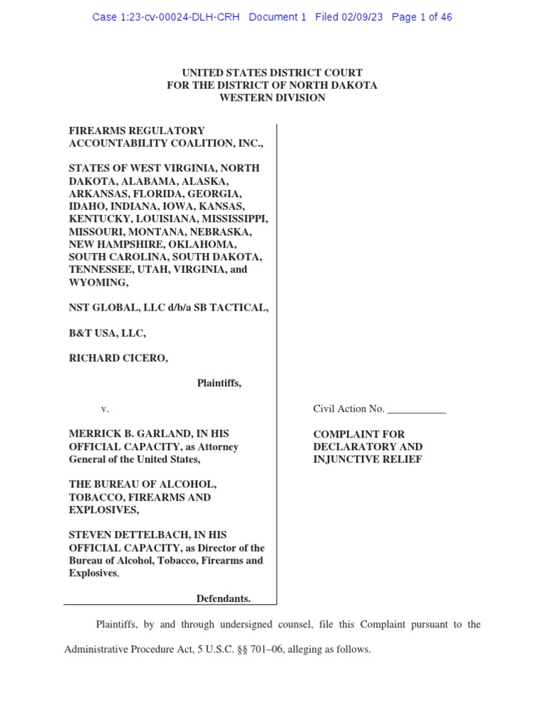 25 Attorneys General File Complaint | Download Free PDF | Ballistics ...
