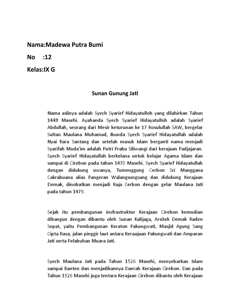 BIOGRAFI Sunan Gunung Jati | PDF