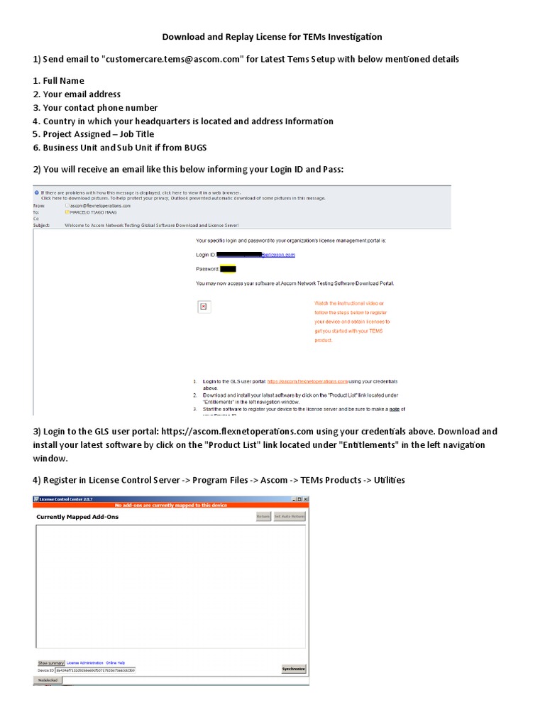and Replay License For TEMs Investigation | PDF