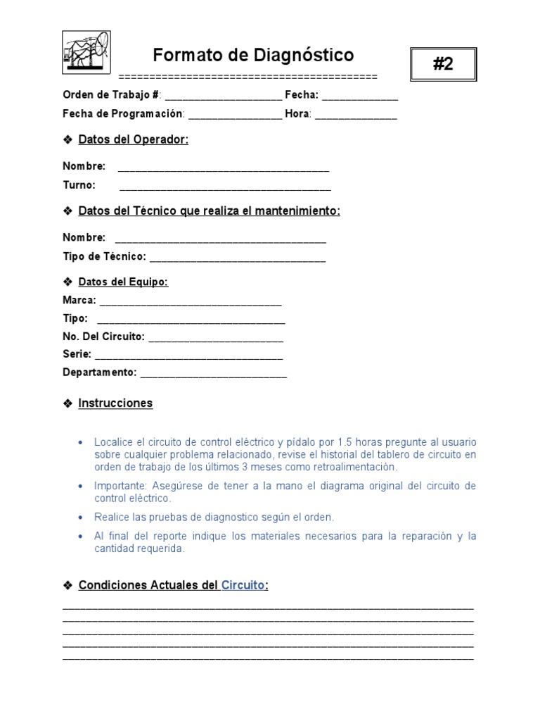 Formato de Diagnostico | PDF | Ciencias fisicas | Ciencias de la Computación