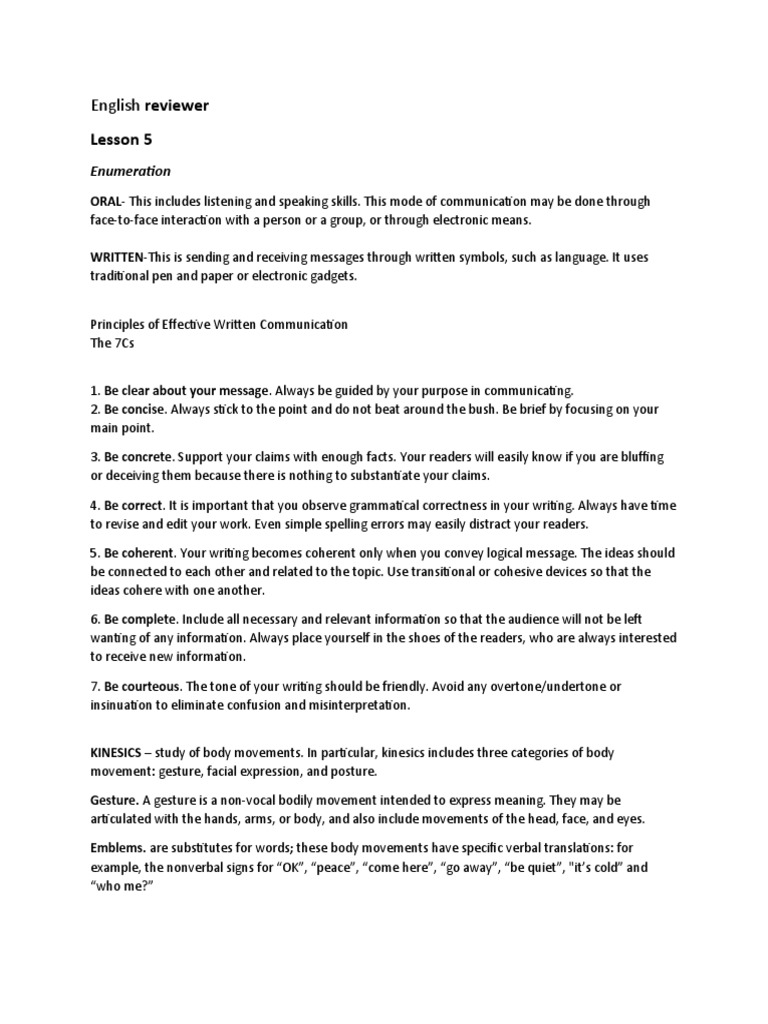 English Reviewer | PDF | Nonverbal Communication | Communication