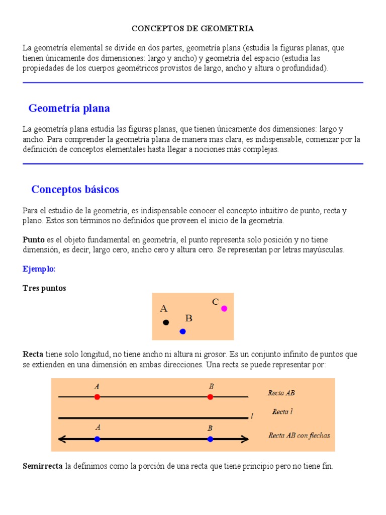 Conceptos de Geometria | PDF | Geometría | Ángulo