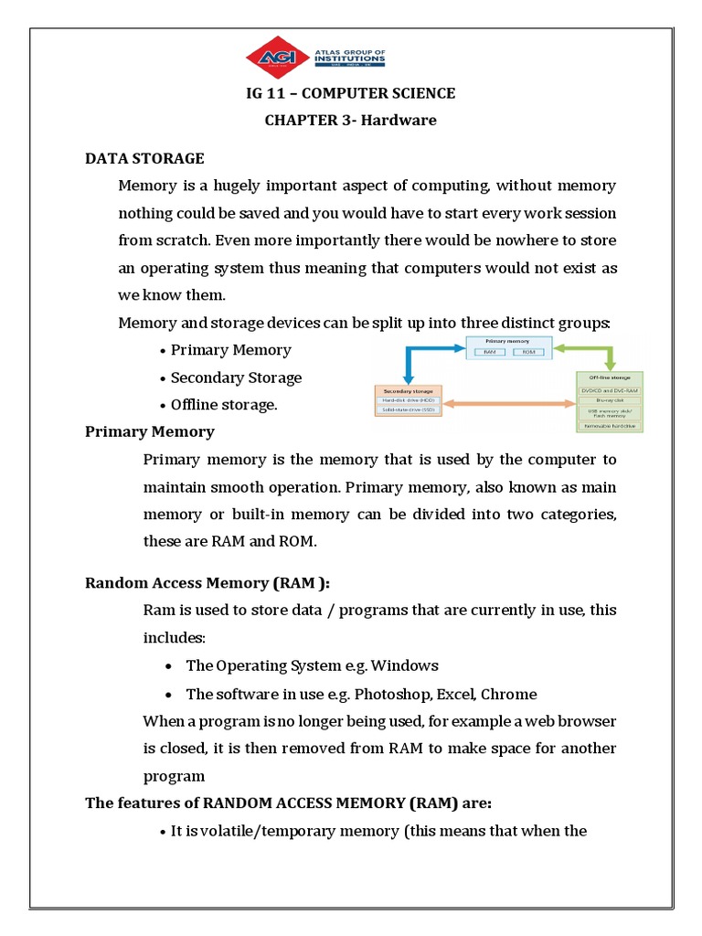 Chapter 3 Data Storage Pdf Random Access Memory Computer Data