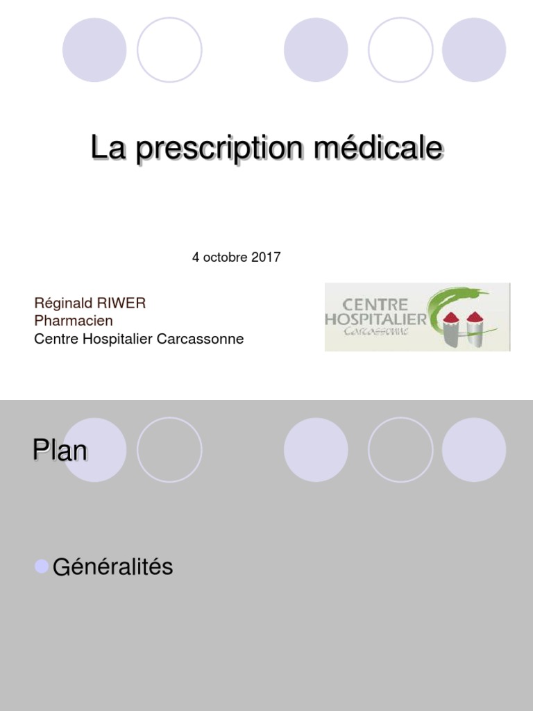 Prescription Médicale : Guide Complet | PDF | Médicament générique ...