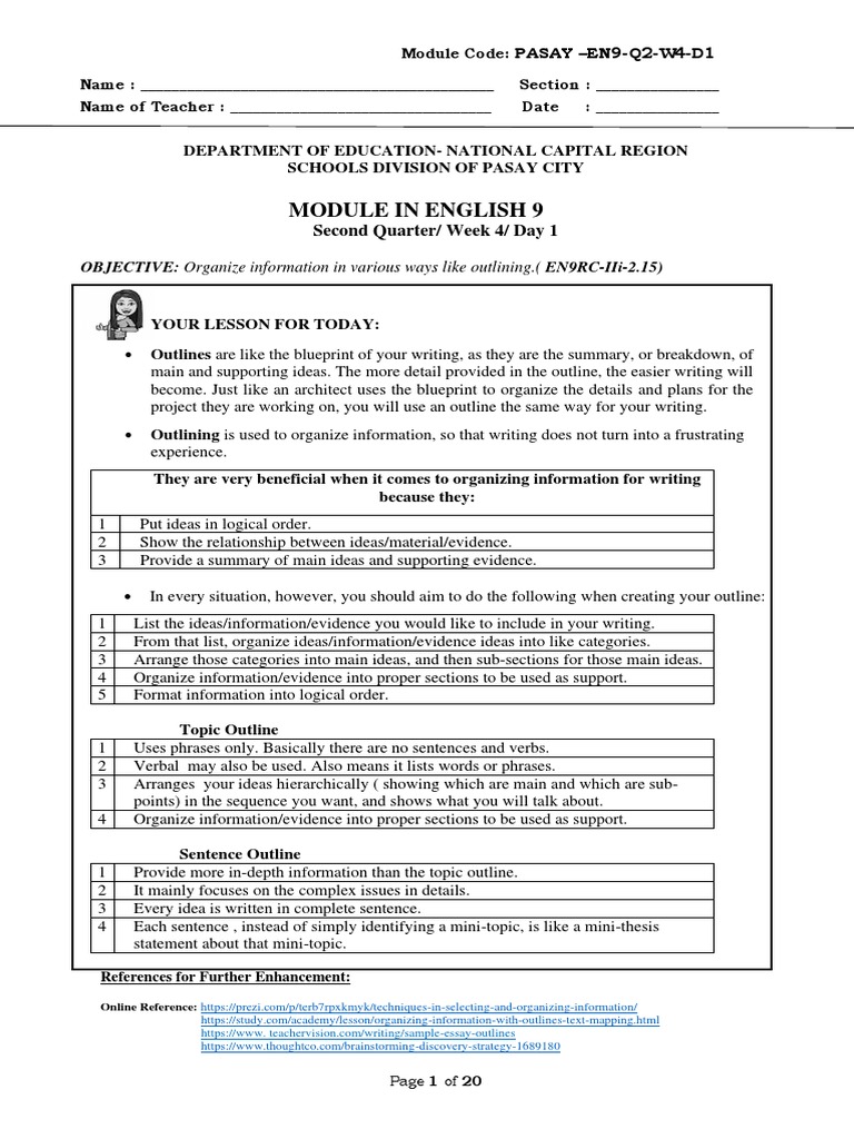 2 English 9 q2 Week 4 | PDF | Communication | Brain