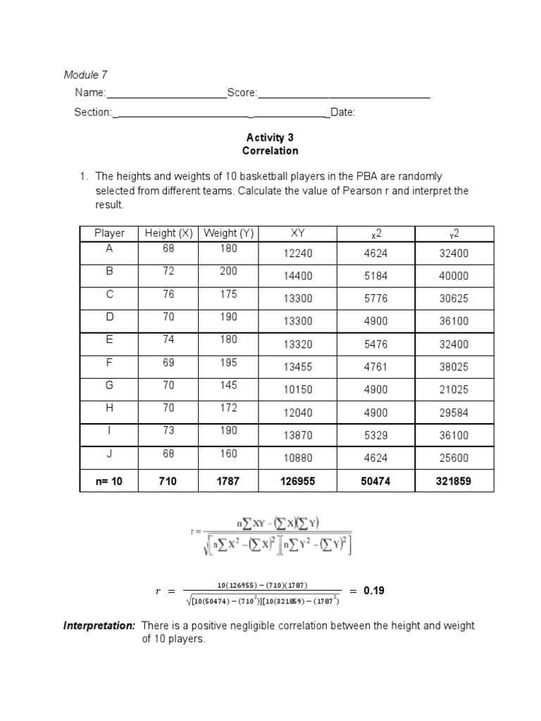 Module 7 Act 3 | PDF | Spearman's Rank Correlation Coefficient ...