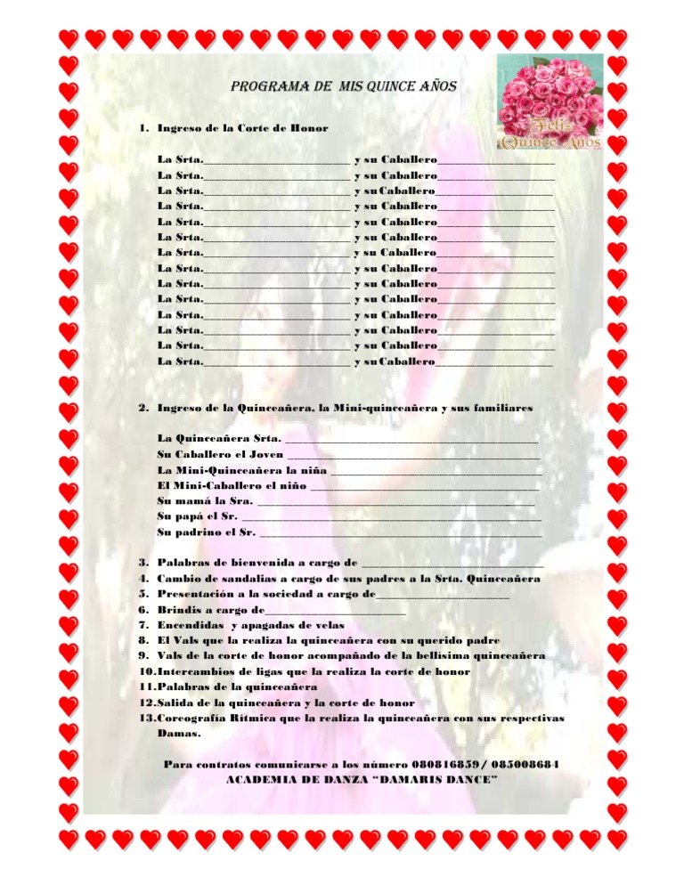 Programa de Los Quince Años de | PDF