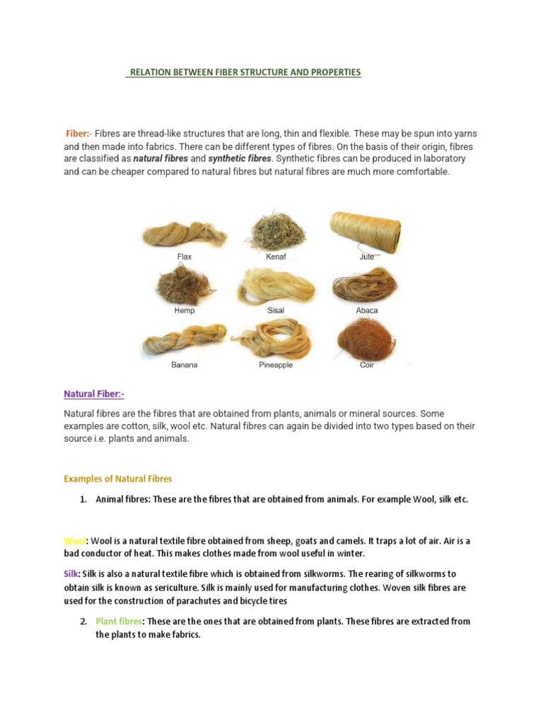 Relations Between Fiber Structure and Properties | PDF | Fibers | Textiles
