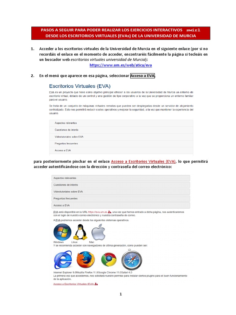 Pasos A Seguir para Poder Realizar Los Ejercicios Interactivos Swirl ...