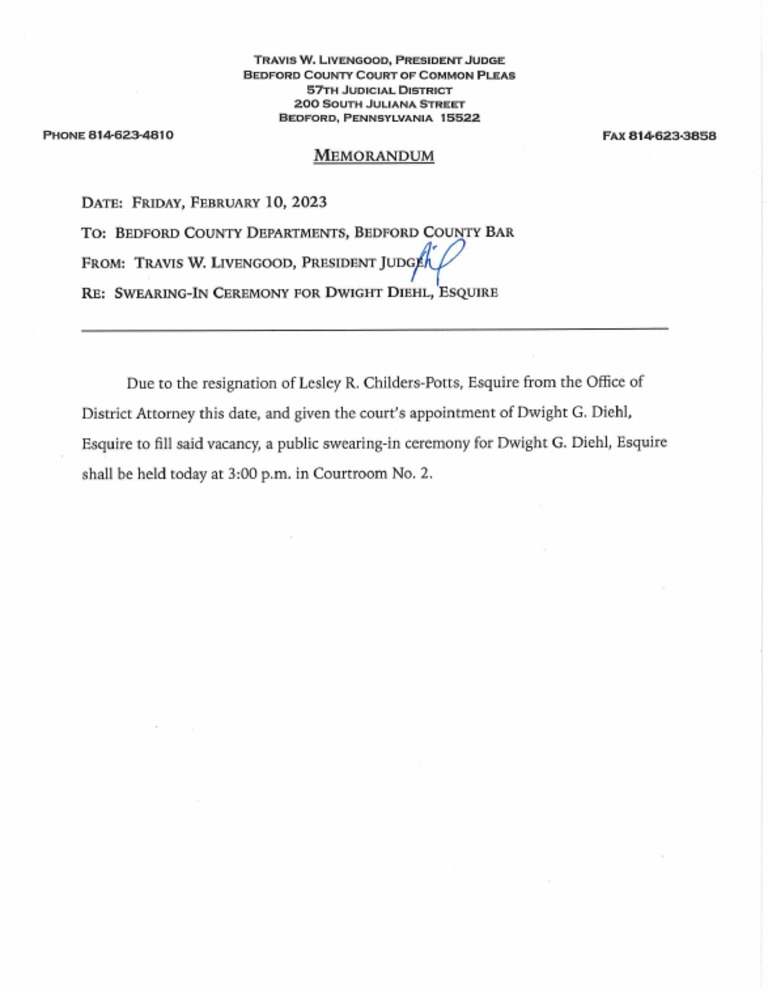 Notice of Swearing in Ceremony | PDF