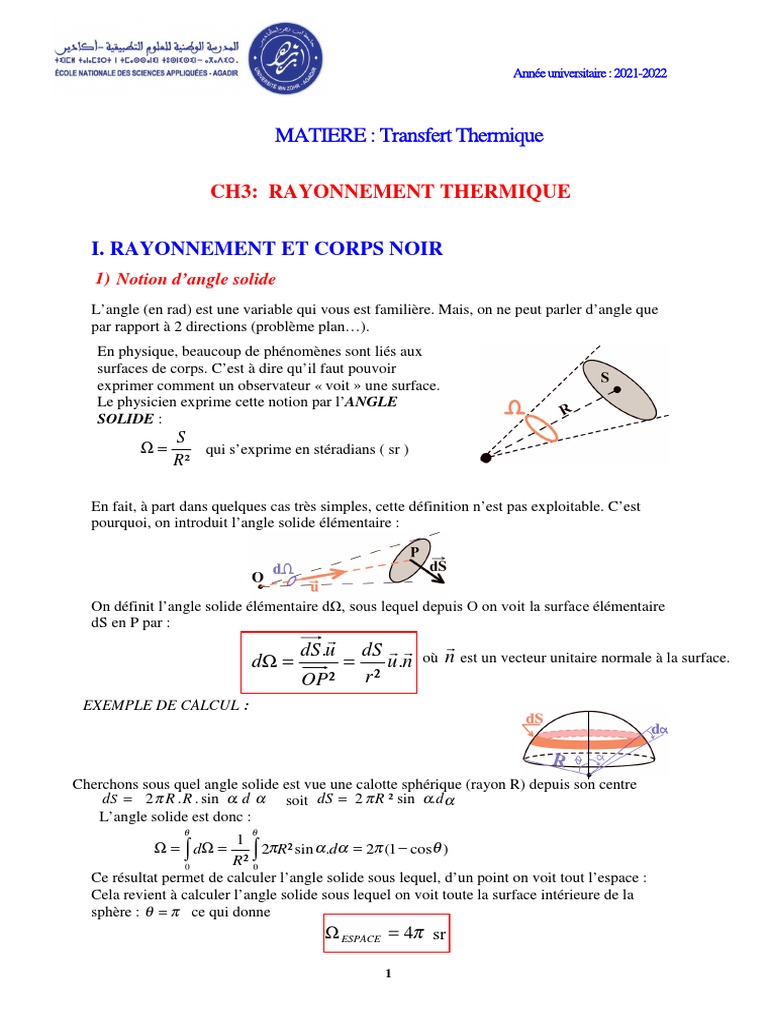Rayonnement | PDF | Angle | Radiation électromagnétique