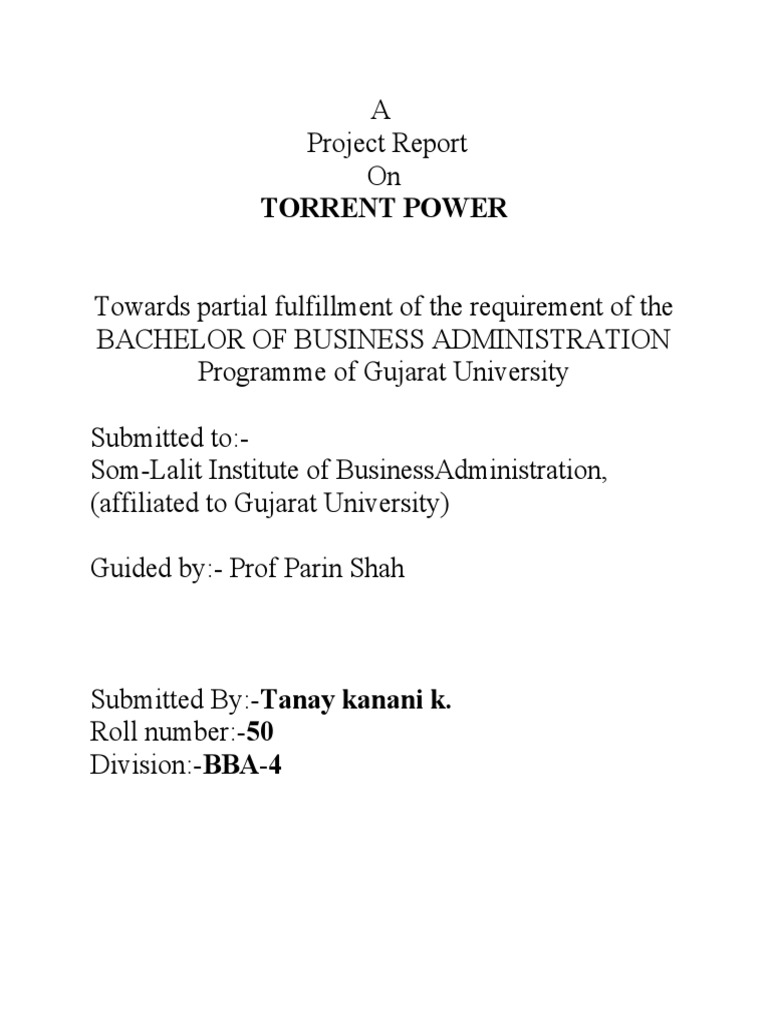 Project Report Initial Pages | PDF